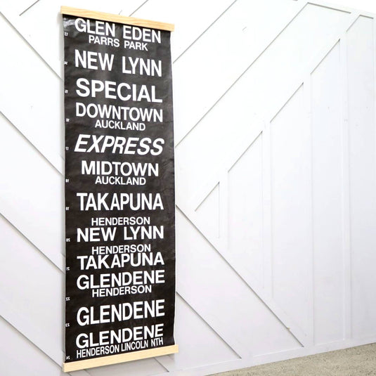 Vintage Auckland Bus Blind | Salvage Place